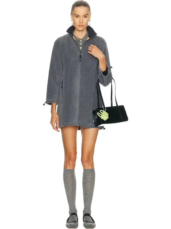 Sandy Liang Lamb Fleece Mini Dress - Grey
