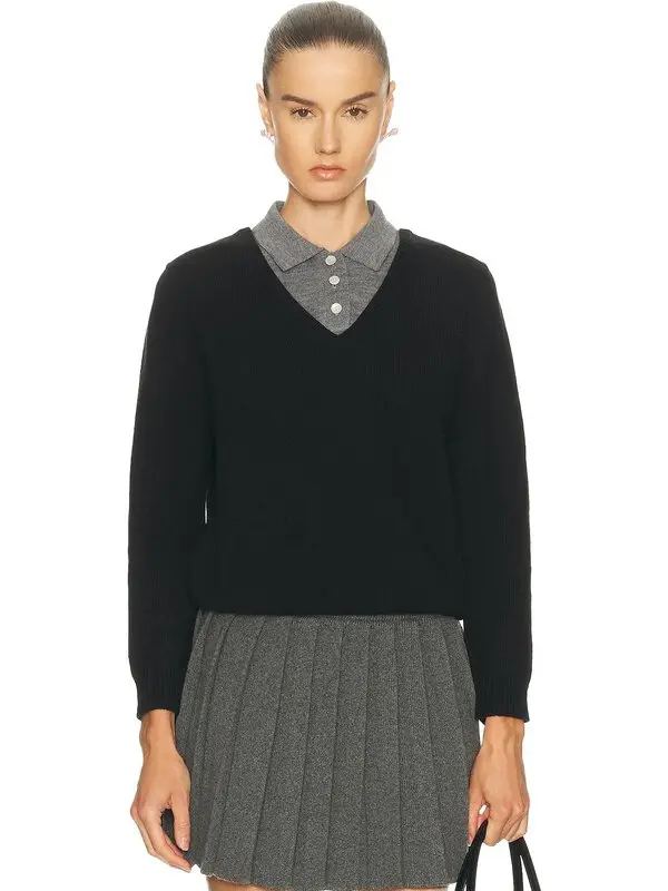 Sandy Liang Wesly Knit Sweater - Black