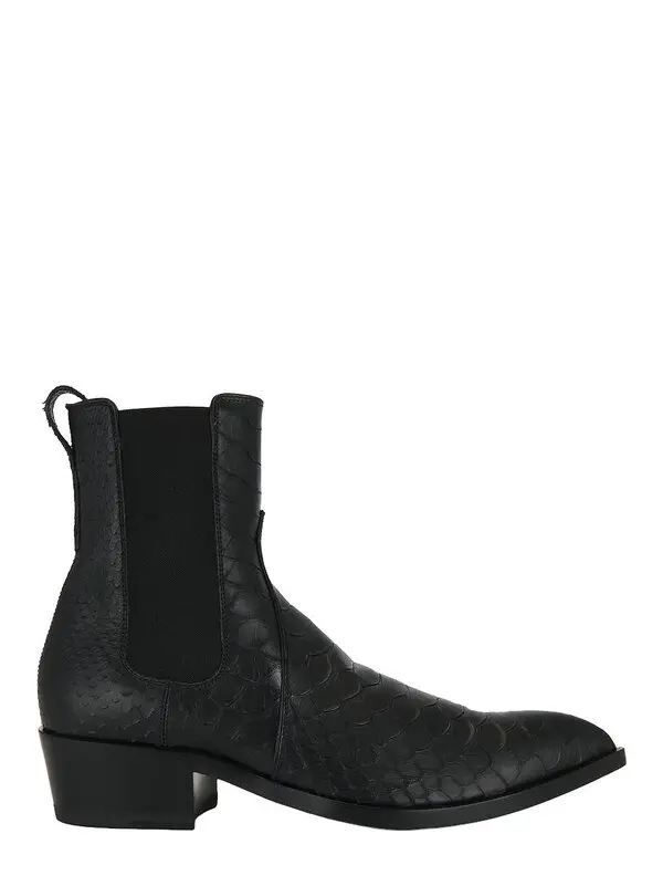 TOM FORD Matt Printed Python Chelsea Boots - Black