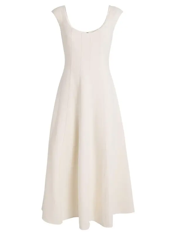 Staud Darted Charlotte Midi Dress - Ivory