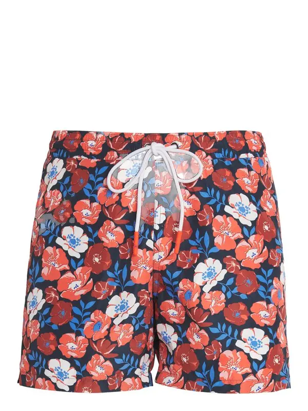 Isaia Floral Print Swim Shorts - Blue