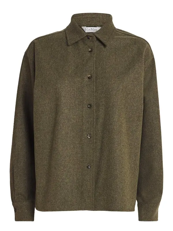 Max Mara Wool Collared Cardigan - Green