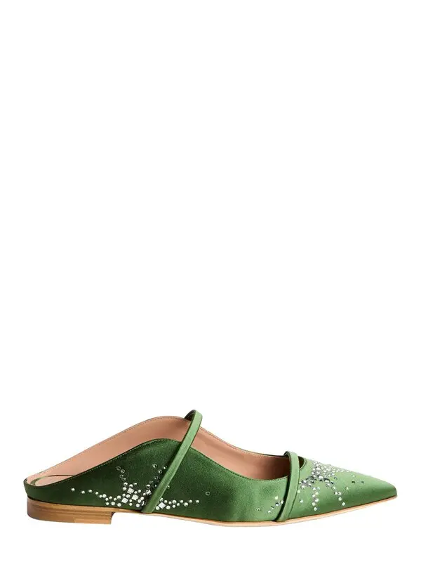 MALONE SOULIERS Crystal-embellished Maureen Mules - Green