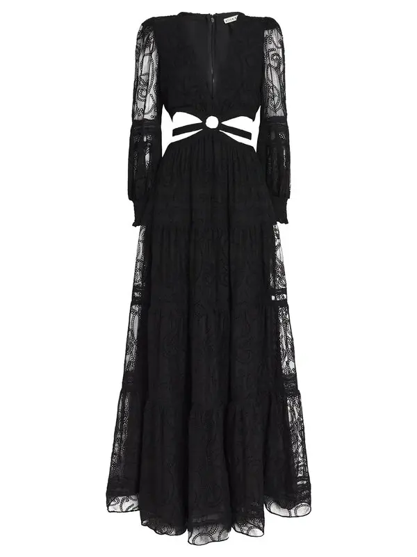 Alice + Olivia Patricia Tiered Maxi Dress - Black