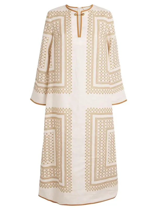 Zimmermann Linen Tunic Midi Dress - Nude