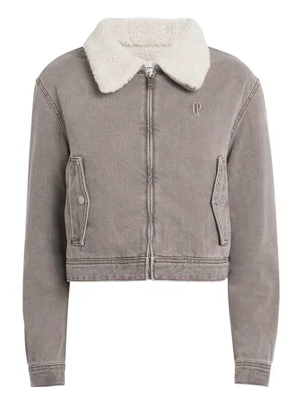 Claudie Pierlot Fleece-lined Denim Jacket - White