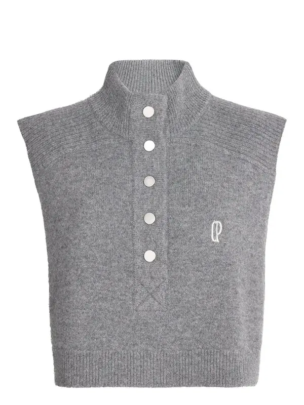 Claudie Pierlot Wool Embroidered Sweater Vest - Grey