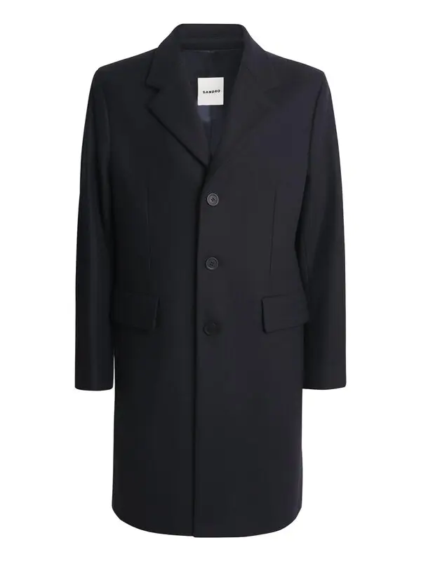 Sandro Wool-blend Apollo Overcoat - Blue