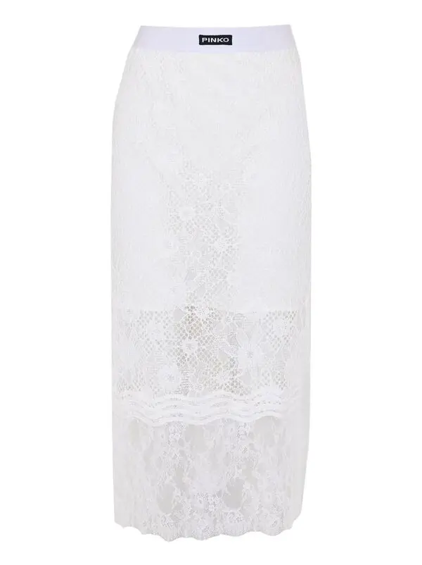 Pinko Harmonie Midi Skirt - White