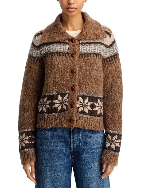 The Great. The Nordic Scho Cardigan - Hickory Fair Isle
