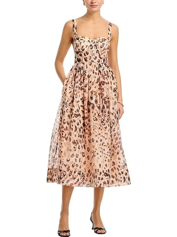 Cara Cara Phoebe Midi Dress - Cheetah Blush