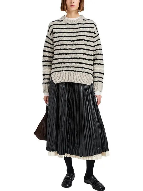 Proenza Schouler White Label Leonie Stripe Wool Sweater - Dark Grey