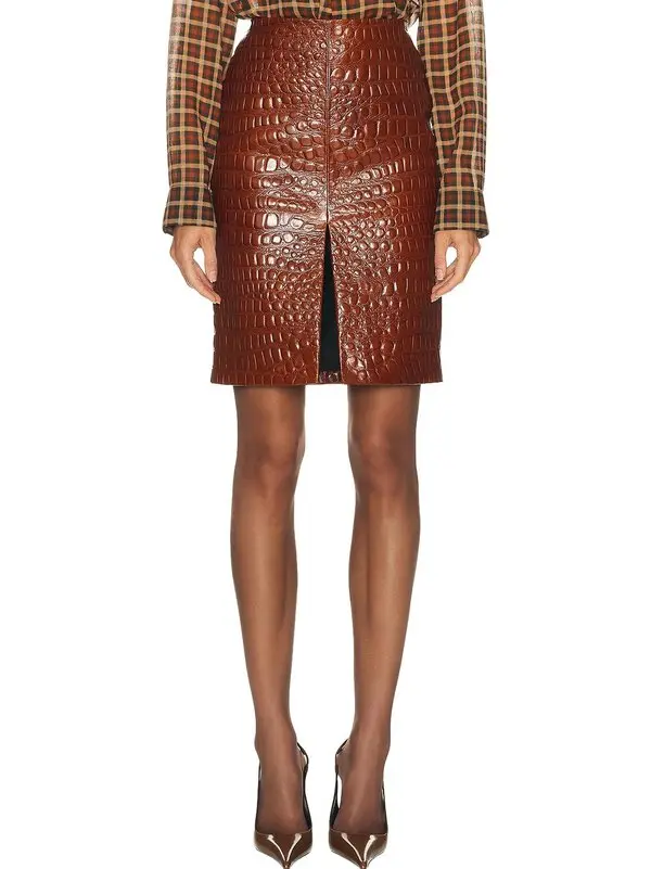 Saint Laurent Mini Skirt - Rust Brown & Brown