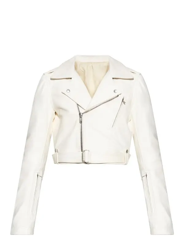 Rick Owens Leather 'luke' Jacket - Cream