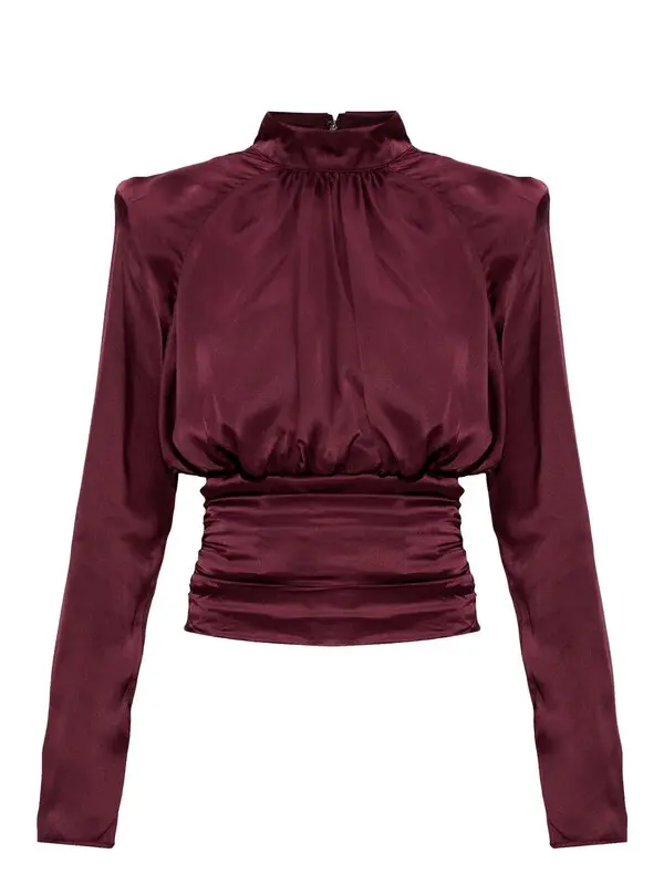 ROTATE BY BIRGER CHRISTENSEN Silk Top - Burgundy