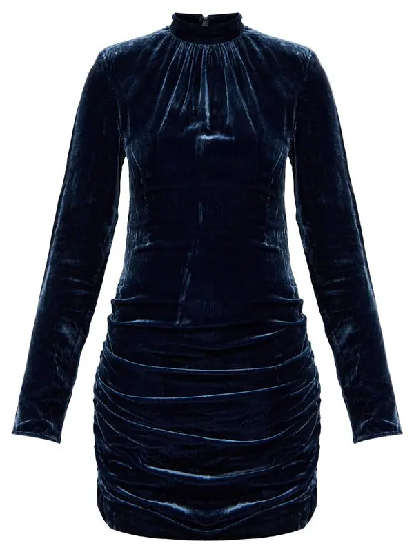 ROTATE BY BIRGER CHRISTENSEN Velour Mini Dress - Navy Blue