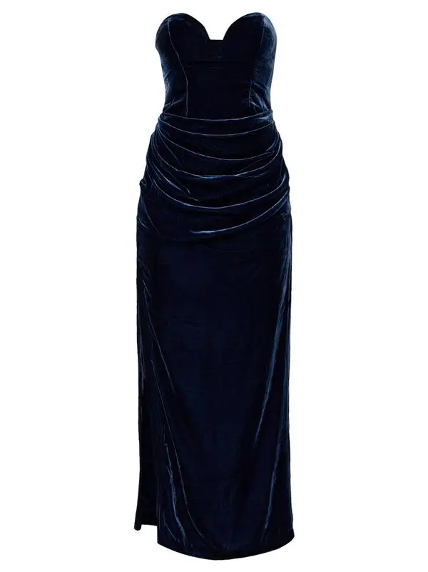 Remain Birger Christensen Velour Dress - Navy Blue