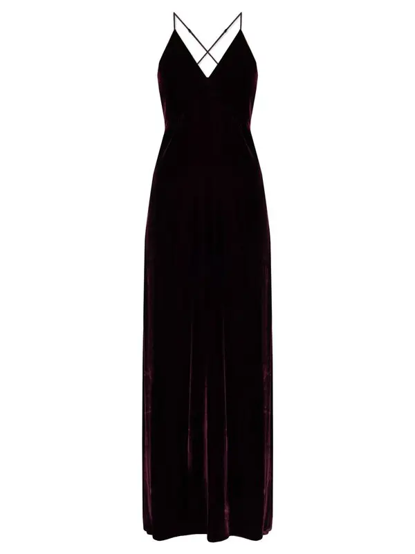 FORTE_FORTE Velvet Maxi Slip Dress - Burgundy