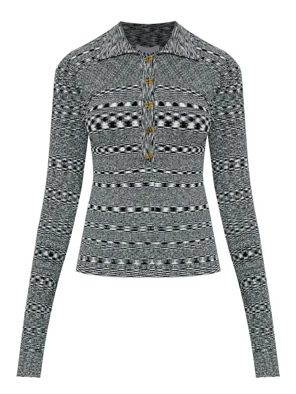 GANNI Polo Sweater - Grey