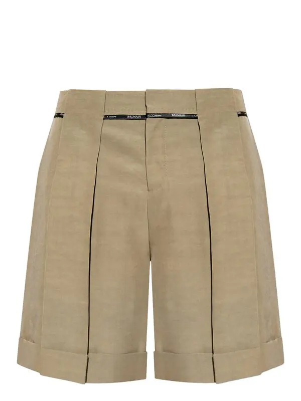 Balmain Pleated Shorts - Beige
