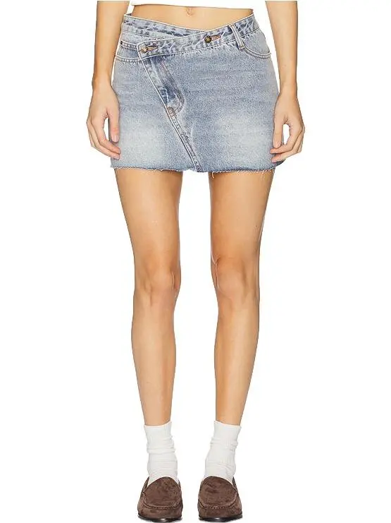 Lioness Moss Mini Skirt - Blue Denim