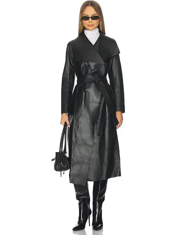Mackage Mai Leather Coat - Black
