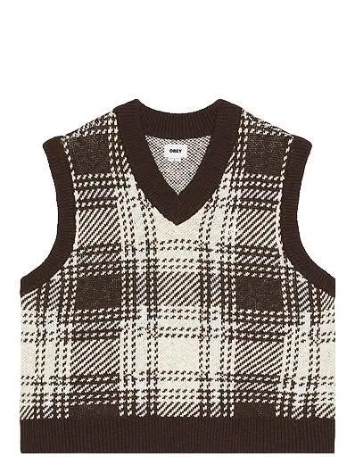 Obey Avon Plaid Vest - Vanilla Multi
