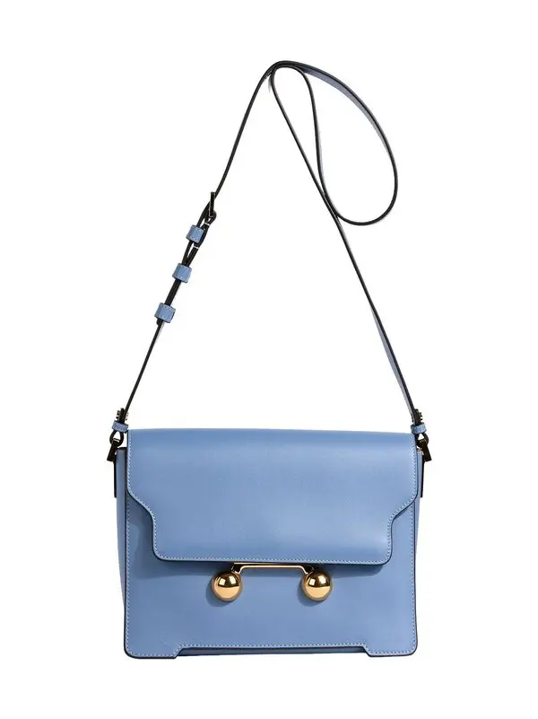 Marni Trunkaroo Leather Shoulder Bag - Light Blue