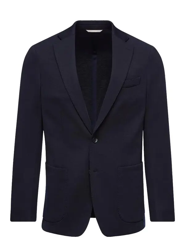 EMANUEL BERG Wool Blend Sport Coat - Navy