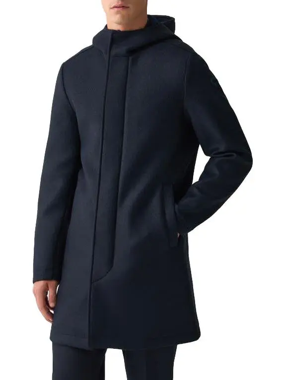 COLMAR Spacer Knit Hooded Coat - Navy Blue