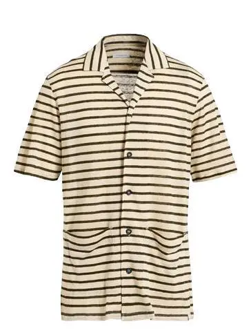 PAOLO PECORA Shirt Size Linen - Beige