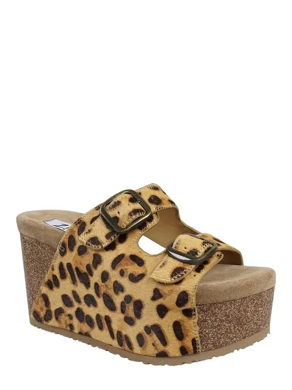 ZIGI Calf Hair Platform Wedge Sandal - Leopard Leather