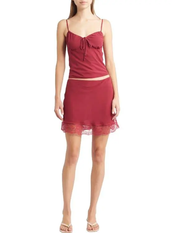 BELLA VENICE The Josephine Tie Front Camisole - Burgundy