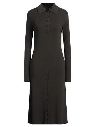 COURREGES Midi Cotton And Merino Wool Dress - Brown