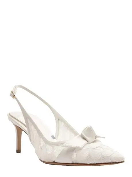 ALEXANDRE BIRMAN Clarita Classic Pointed-toe Slingback Pump - Off White/ivory