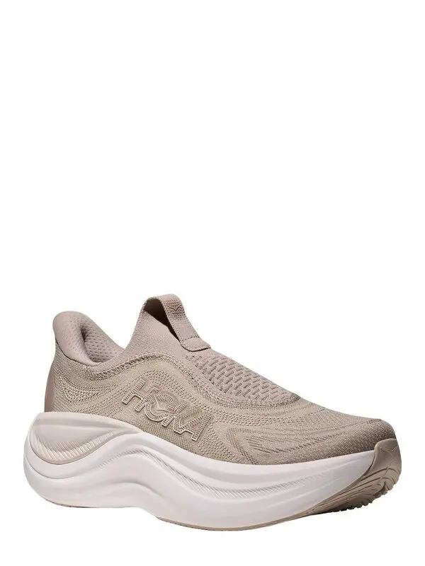 HOKA® Skyward Laceless Recovery Sneakers - Putty/white