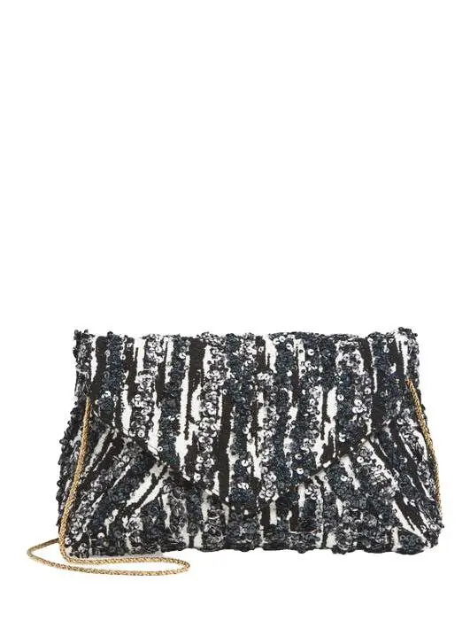Dries Van Noten Embroidered Sequin Embellished Clutch - Black 900