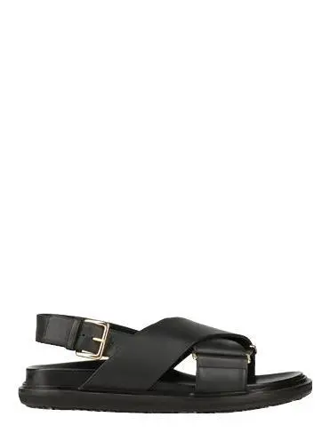 Marni Leather Slingback Sandals - Black