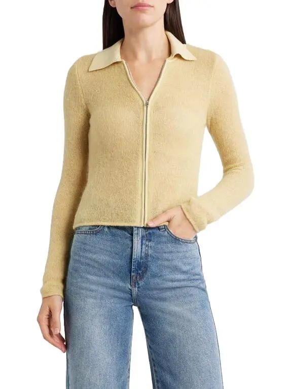 Rag & Bone Leva Zip Cardigan - Butter