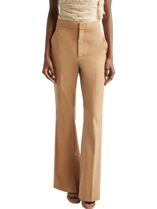 A.L.C. Sophie Ii Flare Wool-blend Pants - Desert Beige