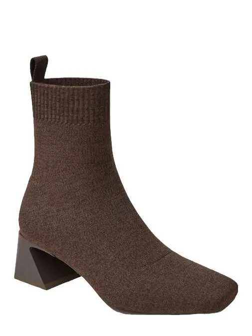 Vivaia Square-toe Heeled Boots - Dark Chocolate
