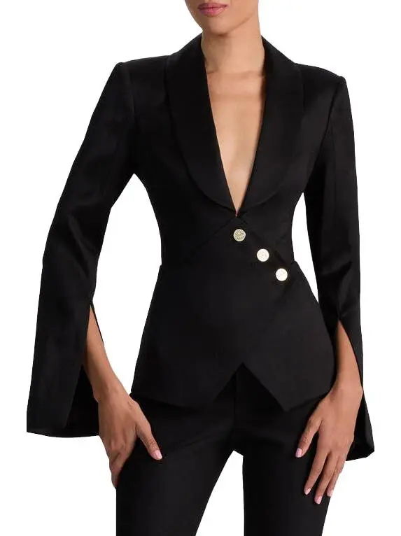 Alice + Olivia Sculpted Blazer With Split Sleeves - Black