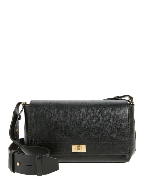 ANYA HINDMARCH Mortimer Eyelet Strap Leather Crossbody Bag - Black