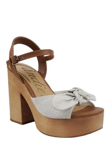 CANDIE'S Knotted Platform Sandal - White Fabric