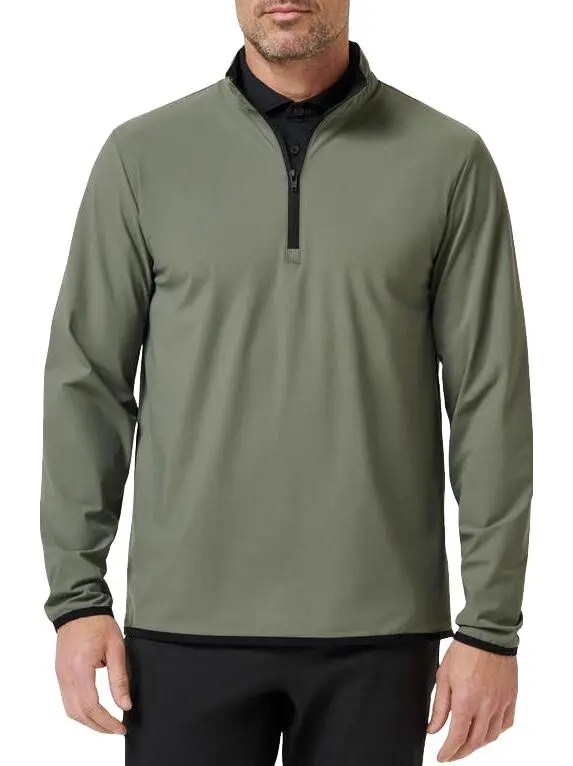 Travis Mathew Tour Quarter Zip Pullover - Dark Olive