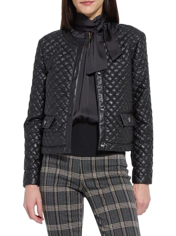 Lyssé Aurelle Quilted Faux Leather Jacket - Black