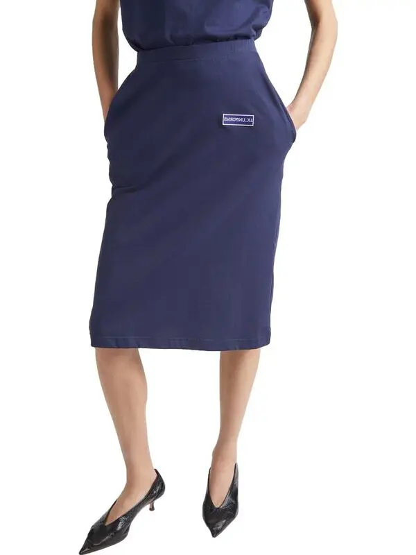 JULIE KEGELS Johanna J.k. Finance Label Pencil Skirt - Dark Navy