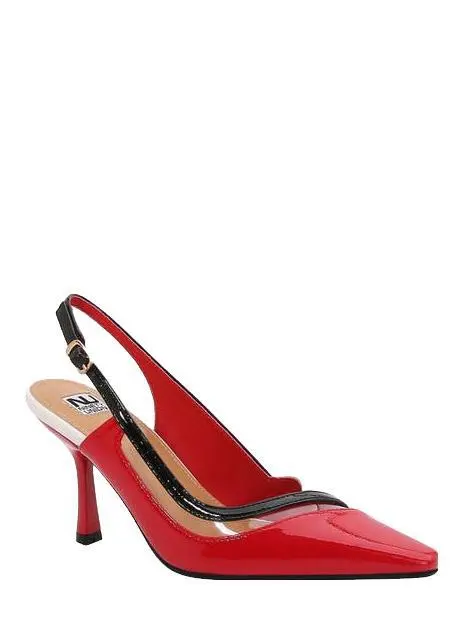 NINETY UNION Pointed Toe Slingback Heel - Red