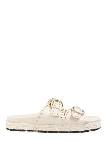 SCALPERS Studded Buckle Flat Sandals - Offwhite