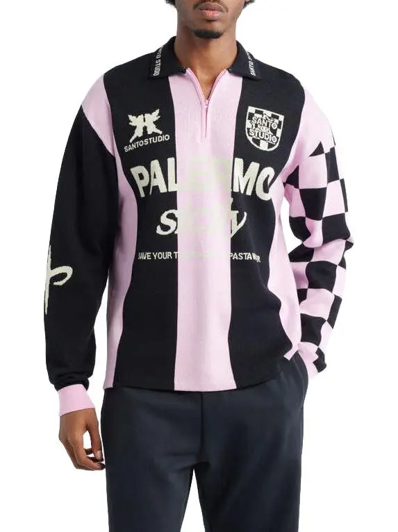 SANTO STUDIO Uno Palermo Half Zip Sweater - Gratitude Pink